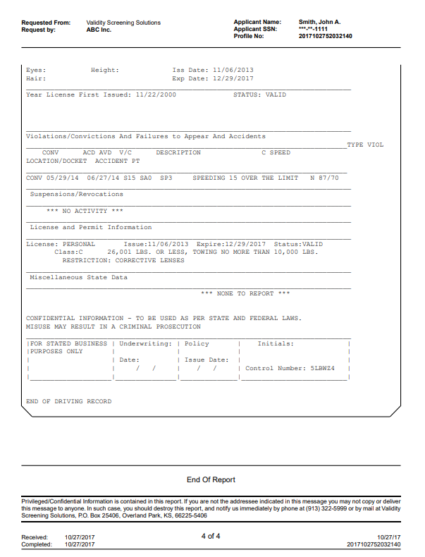 Background Report - Omni Plus-7 / MVR - Sample
